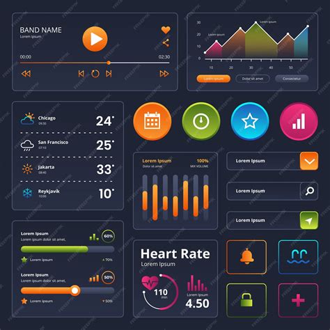 Free Vector Gradient Ui Kit Collection