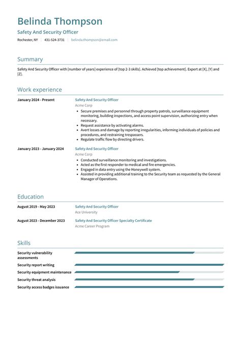 10 Safety And Security Officer Resume Examples That Work