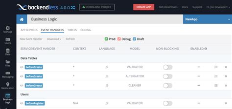Deployment Models For Business Logic Cloud Code Backendless