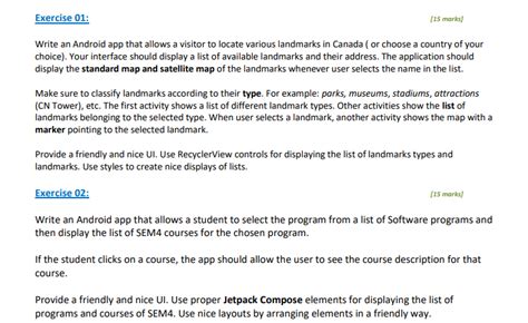 Solved Exercise Marks Write An Android App That Chegg