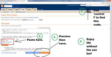How To Remove The Blogger Navigation Bar Mom Makes Dinner