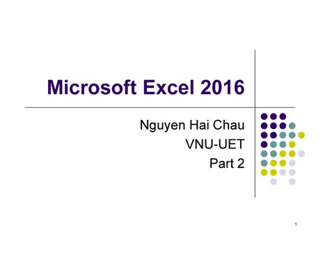 Excel Vshnsjzkqmnsa Microsoft Excel Nguyen Hai Chau VNU UET Part Creating Dynamic
