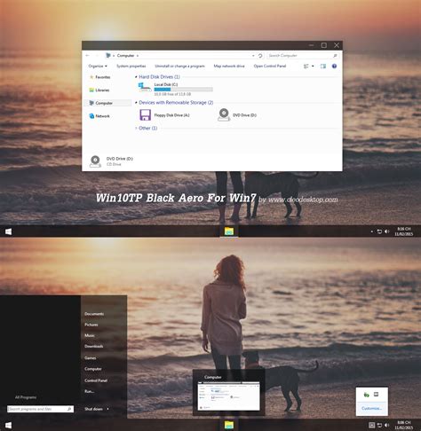 Windows10 TP Black Aero Theme For Windows 7
