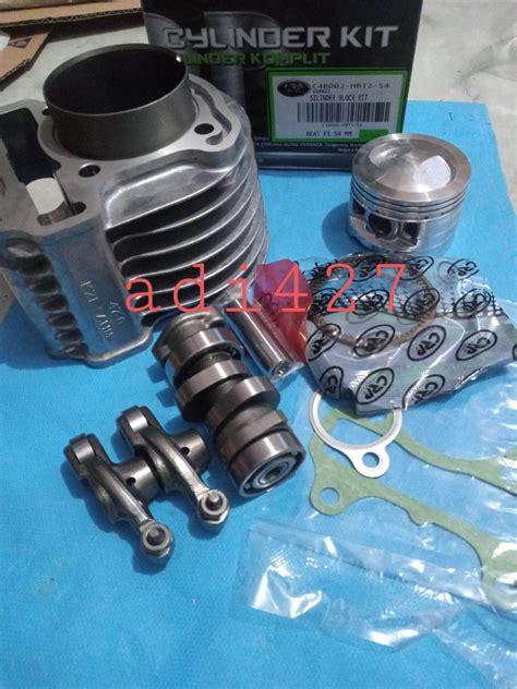 PAKET BORE UP BLOK SEHER BORING SET 54 MM PLATUK RRA NOKEN AS STANDAR HONDA BEAT FI KZL SCOOPY