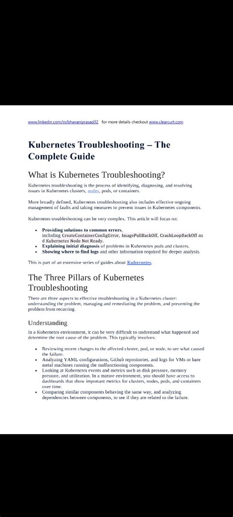 Kubernetes Troubleshooting The Complete Guide Mohan Kumar Reddy