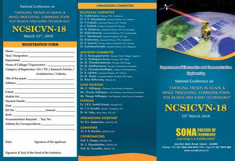 National Conference On “emerging Trends In Signal And Image Processing