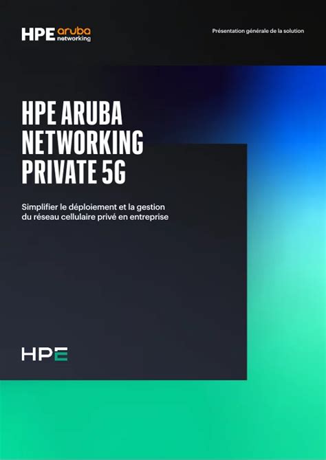 Solution Hpe Aruba Networking Private 5g