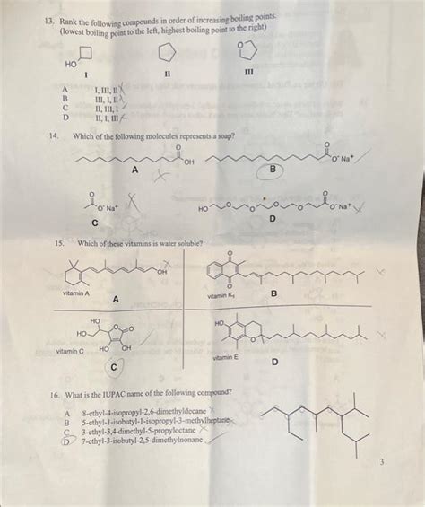 Solved 13 Rank The Following Compounds In Order Of Incr