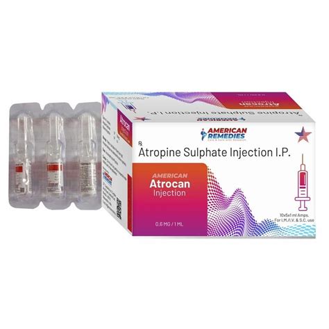 Atropine Sulphate Injection Ip 0 6 Mg Ml At ₹ 4 8 Piece In Raipur Id