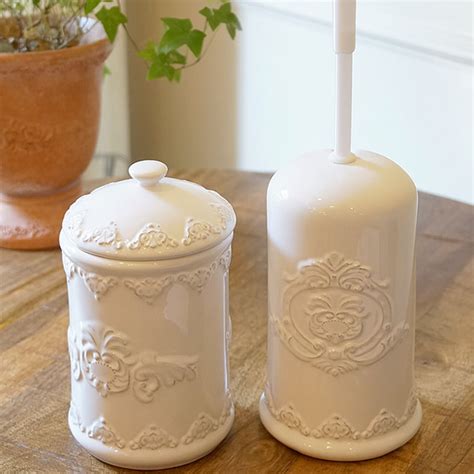 トイレブラシ＆ポットセット 陶器 ホワイト 白 収納 ケース ロイヤルアーデン 英国風 通販 Roomclipショッピング