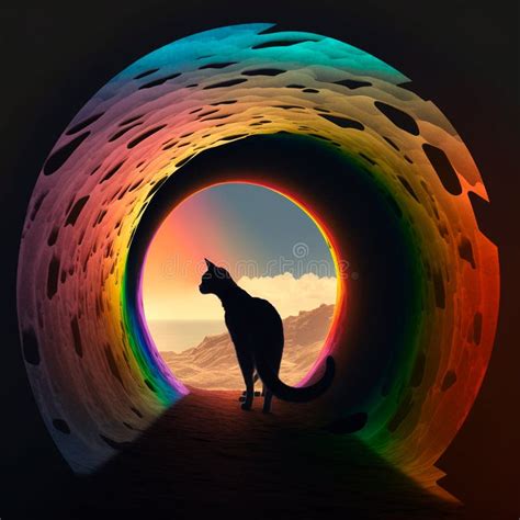 Rainbow Bridge Rainbow Cat Death Rainbow Cute Cat Tunnel Generative Ai
