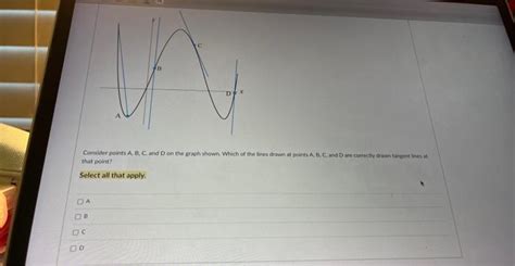 Solved Corsider Powts A B C And D On The Graph Shown