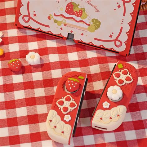 Силиконовый чехол с рисунком клубники Joycon Aliexpress