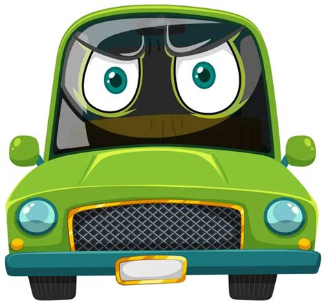Red Vintage Car Cartoon Character Happy Face Expression White Background Stock Vector By ©brgfx