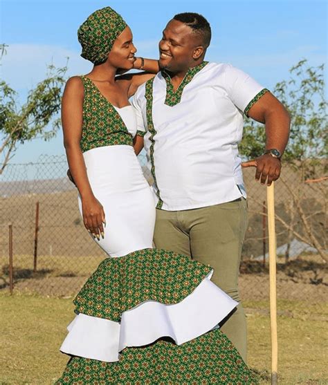 Clipkulture Couple In Shweshwe Inspired Traditional Outfits