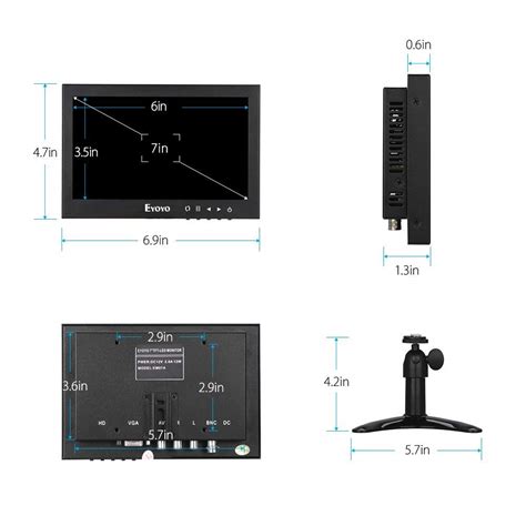 Eyoyo EM A Inch Mini Small TFT LCD Full HD Monitor Portable Display Screen X With HDMI