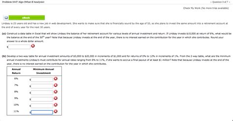 Solved Problem 10 07 Algo What If Analysis Question 3 Of 7