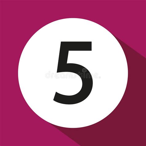 Number Five Icon Maroon Background Vector Bold Numeral Symbol Simple Graphic Design Stock
