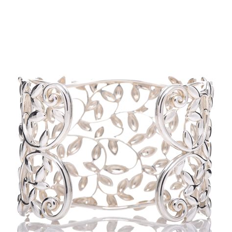 Tiffany Sterling Silver Wide Paloma Picasso Olive Leaf Cuff Bracelet