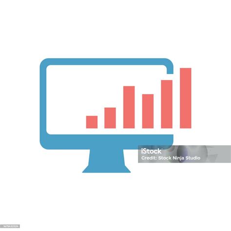 Data Traffic Monitor Flat Colorful Icon Isolate On White Background