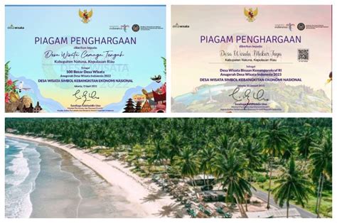 2 Objek Desa Wisata Kabupaten Natuna Dapat Piagam Penghargaan Simak