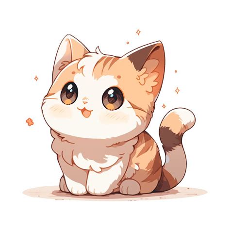 Cute Kawaii Happy Cat Excited Kitten Sticker In 2024 Kawaii Cat