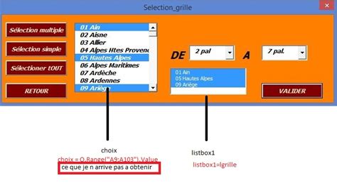 Sélection List Box A Choix Multiple Excel