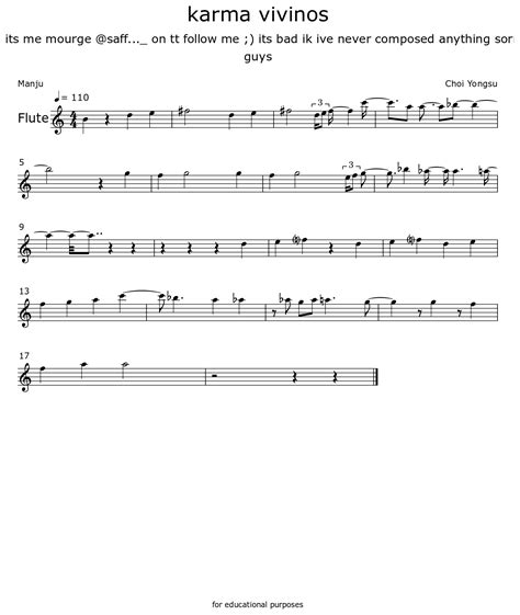 Karma Vivinos Sheet Music For Flute