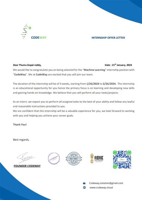 Thumu Gopal Reddy On Linkedin Codewayintern Machine Codeway Internship