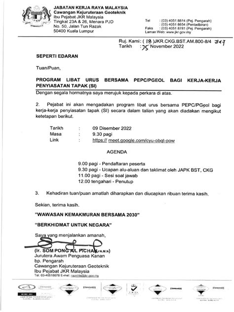 2022 Jkr 02 Surat Jemputan Program Libat Urus Pepgeol Pdf