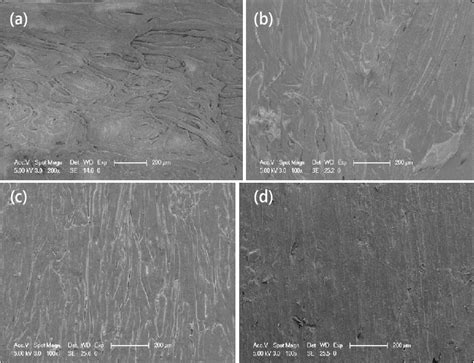 Sem Micrographs Of Experimental Specimen Surfaces At Point A A No1