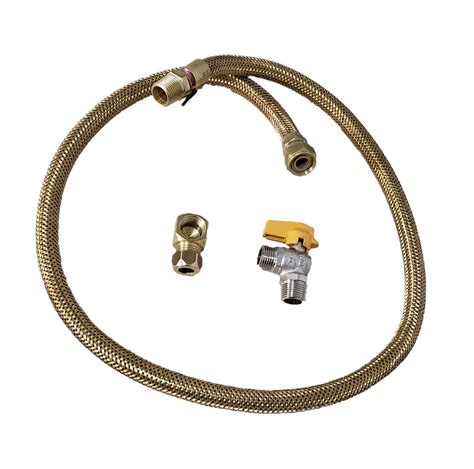 Kit instalação para gás encanado mangueira metálica para cooktop Gold