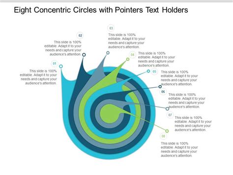 Eight Concentric Circles With Pointers Text Holders Ppt Powerpoint Presentation Portfolio Objects