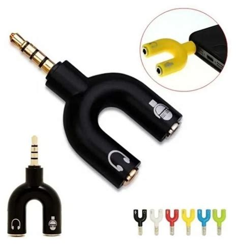 Jh 222 Earphone Splitter 3 5mm 1 Male To 2 Female U Shape Stereo 2 Way Converter Super Electronics