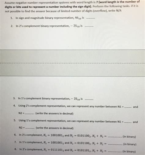 solved of assume negative number representation systems with