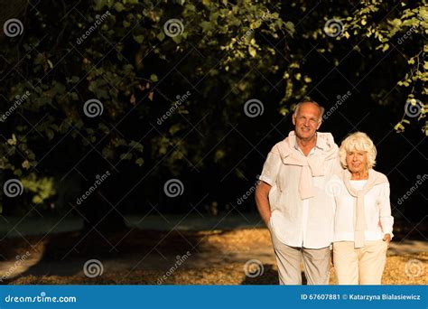 Elder Couple Strolling Stock Image Image Of Date Married 67607881