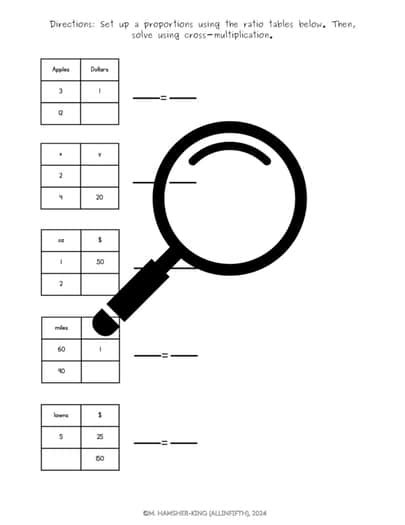 Solving Proportions Using Cross Multiplication By Allinfifth Tpt