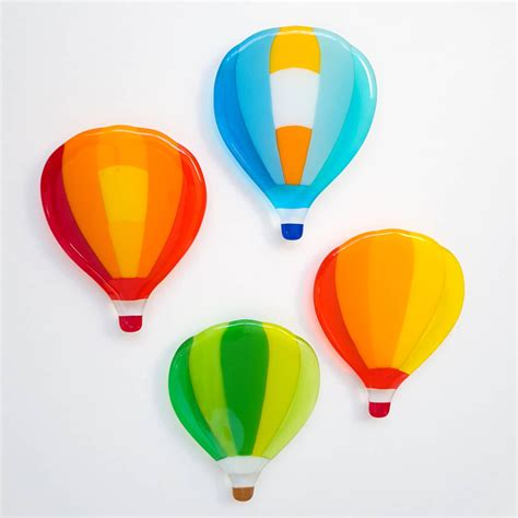 Single Hot Air Balloon Glass Wall Art Glass Art By Linda