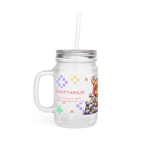 mason jar zodiac sign sagittarius with a cute quote suitable for cold