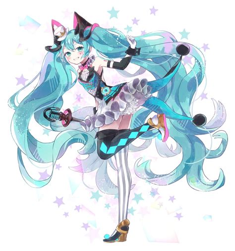 Hatsune Miku Magical Mirai Miku And Magical Mirai Miku Vocaloid And 1 More Drawn By Myaco9