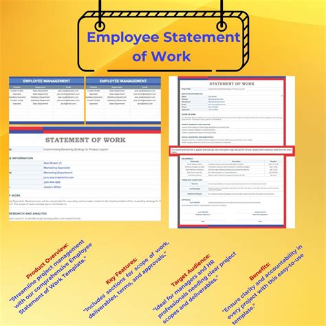 Employee Statement Of Work Template SOW Template Project Management Tool Work Plan Employee