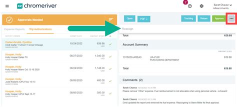 Reassign A Report Approving Reports Travel Documentation Financial