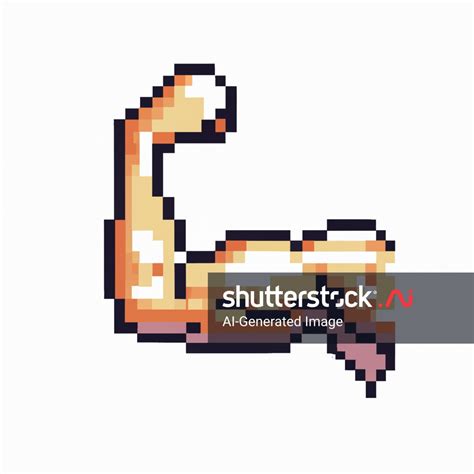 Pixel Art Vector Style Image Bicep Flex AI Generated Image Shutterstock