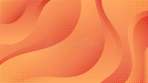 Abstract Orange Wave Shape Overlapping Layer With Halftone Effect