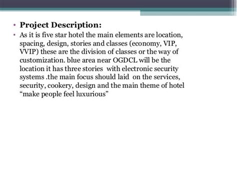 Construction Project Description Sample Master Of Template Document