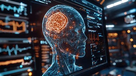 Image Depicts Digital Representation Of Human Head With Highlighted