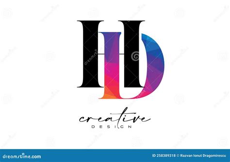 Hd Letter Design With Creative Cut And Colorful Rainbow Texture Stock