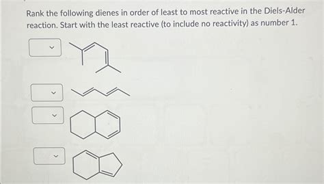 Solved Rank The Following Dienes In Order Of Least To Most