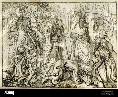 Widukind Circa 730 807 Duke Of The Saxons Widukind Paying Allegiance To Charlemagne