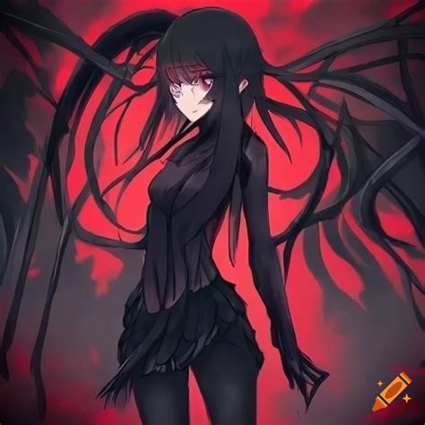 Anime Girl With Raven Features Holding A Human Eye On Craiyon